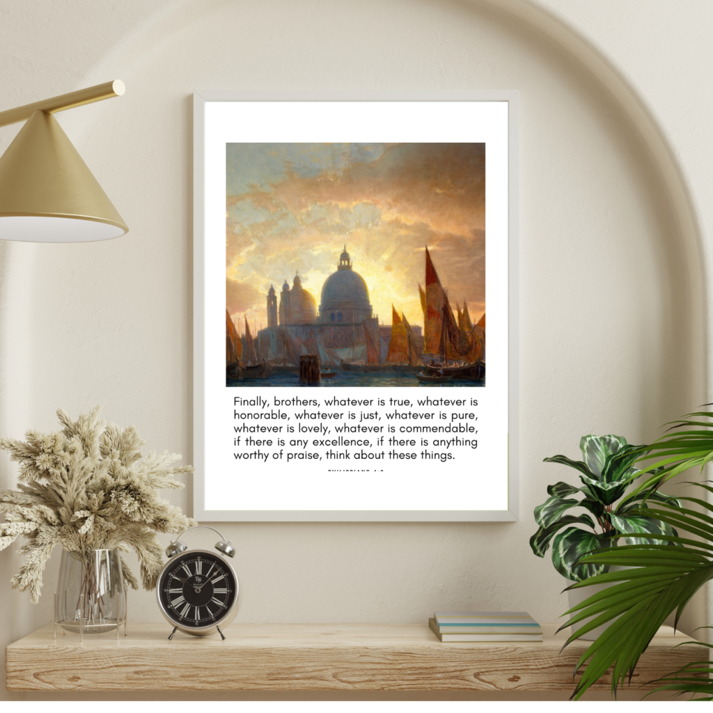 Philippians 4:8 Wall Art - Decorate with Positive Vibes - Christianartprint