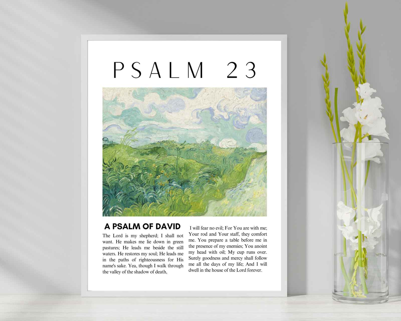 Religious Canvas Prints: Psalm 23 - Biblical Poster - Christianartprint