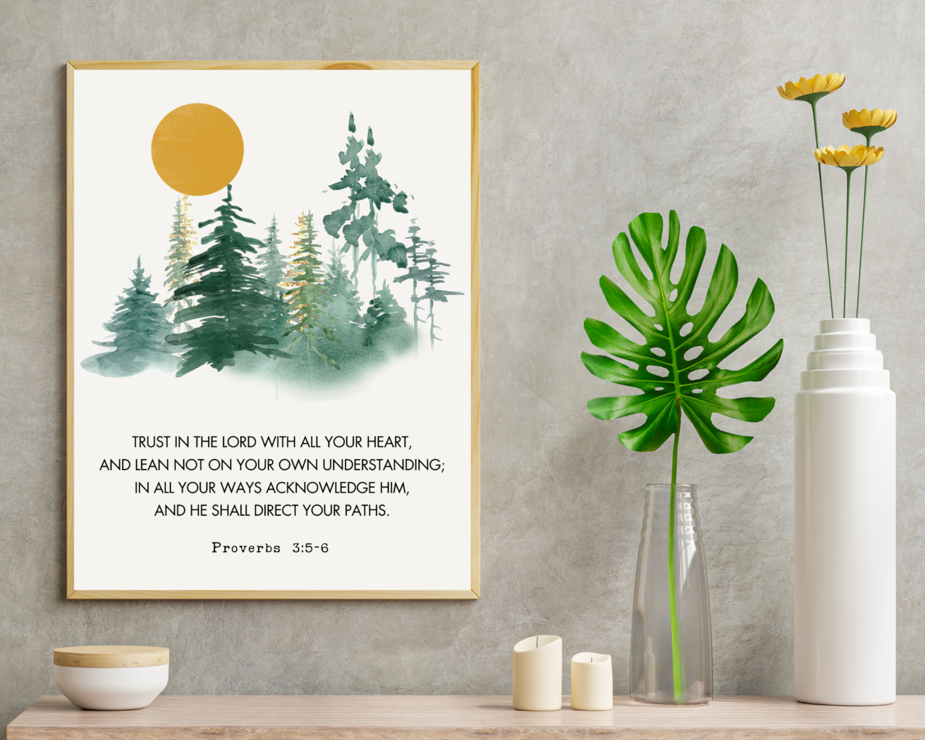 Printable Wall Decor Proverbs 3:5- Christian Art - Christianartprint