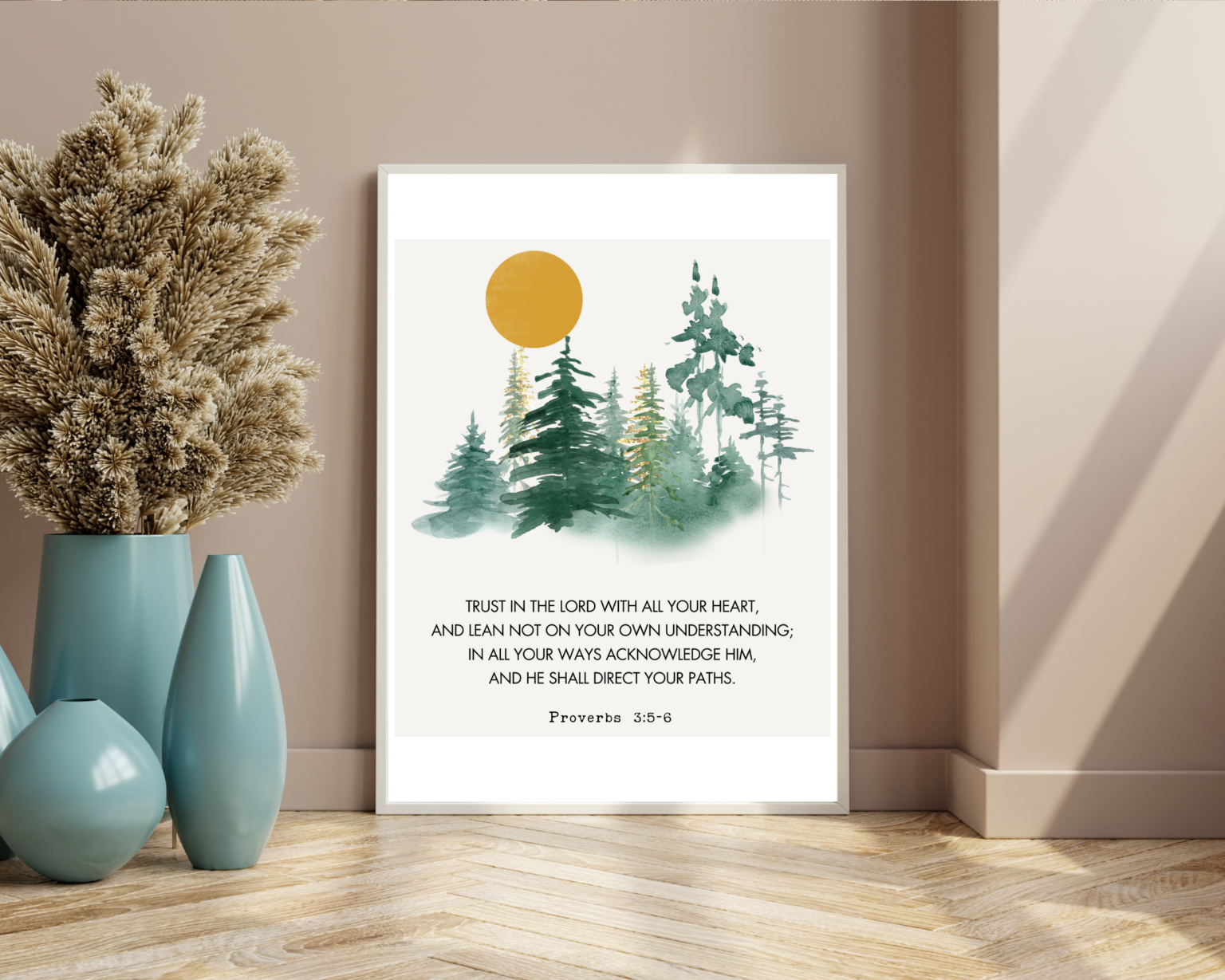 Printable Wall Decor Proverbs 3:5- Christian Art - Christianartprint