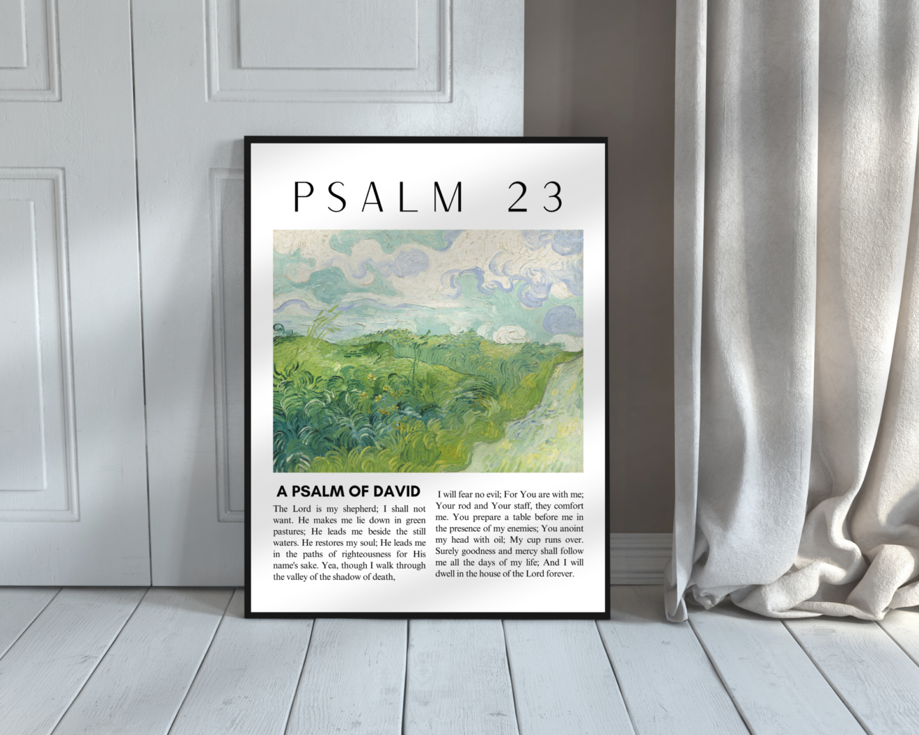 Religious Canvas Prints: Psalm 23 - Biblical Poster - Christianartprint