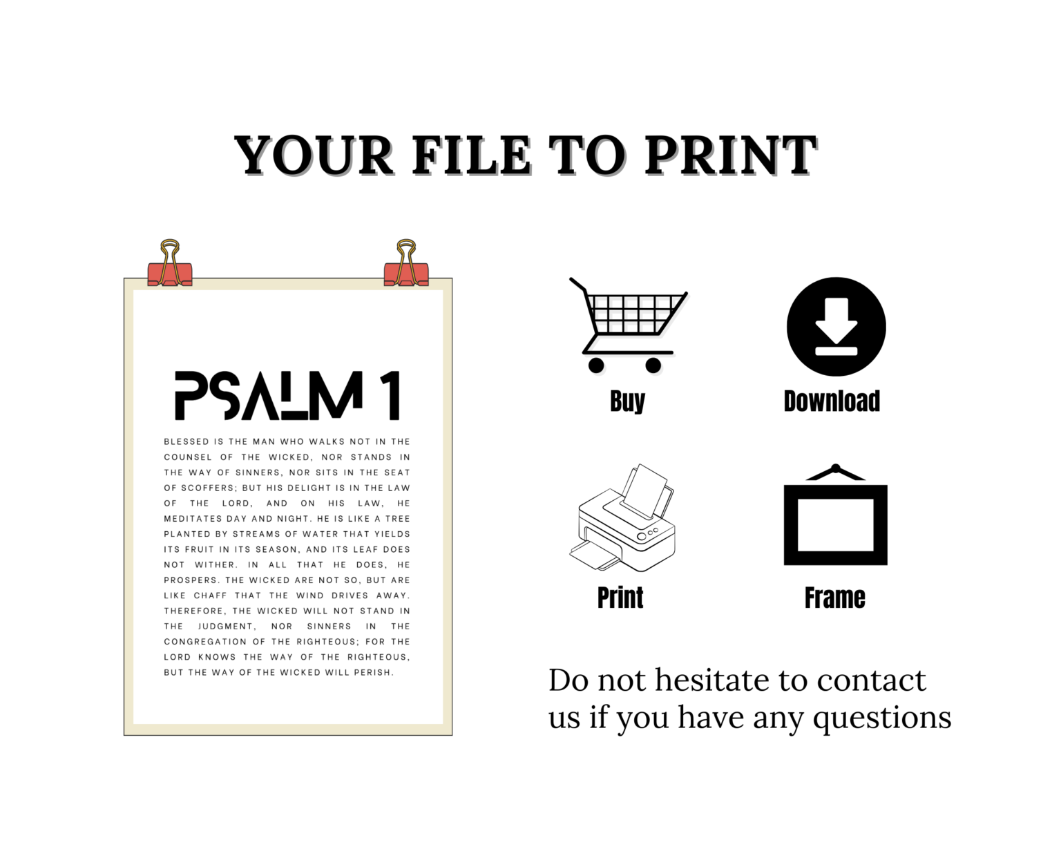 Psalm 1 Inspirational Bible Verses - Christian Art - Christianartprint